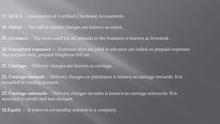 Terminologies of accounts and a question | PPT