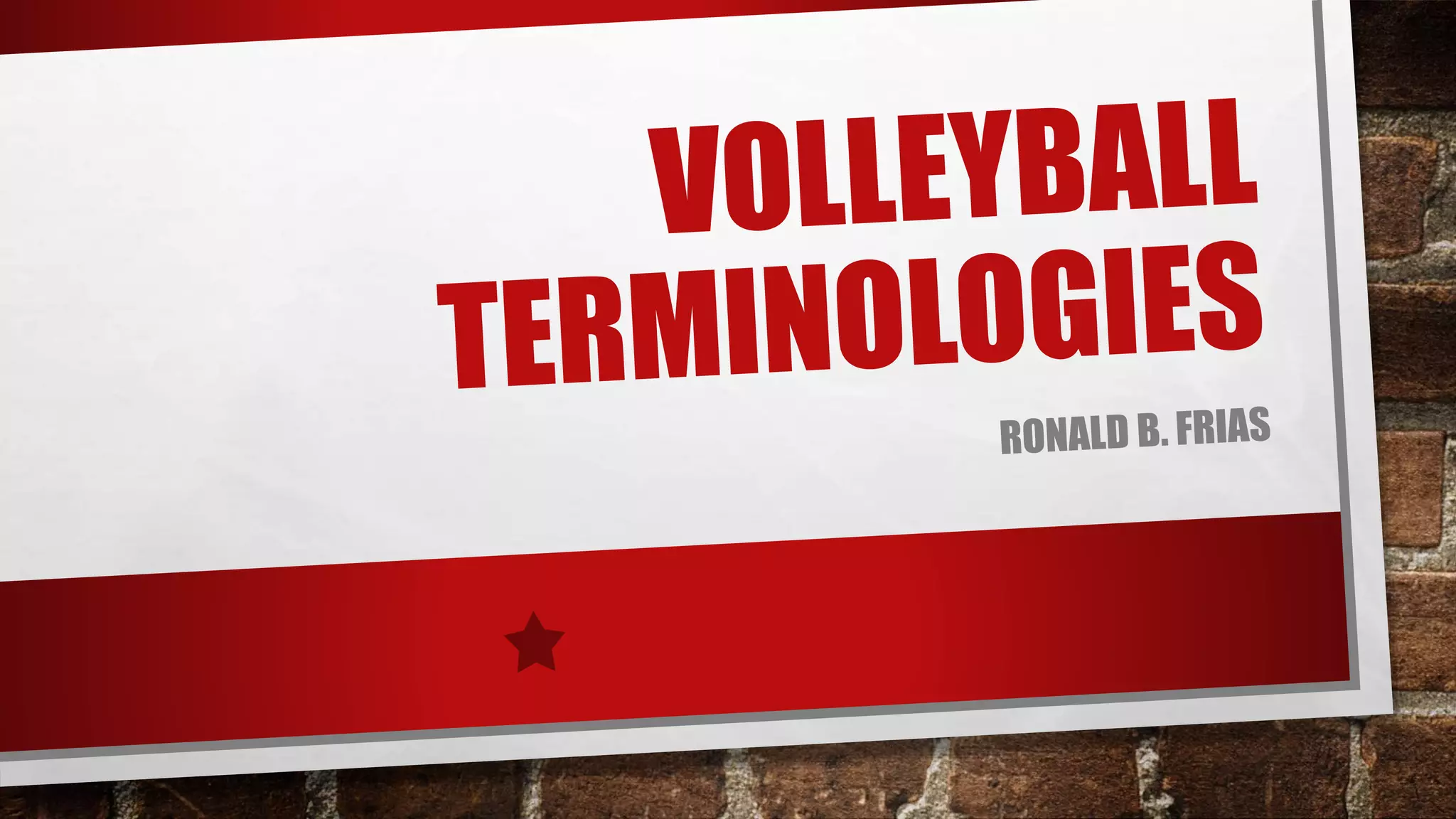 Terminologies of volleyball | PPTX