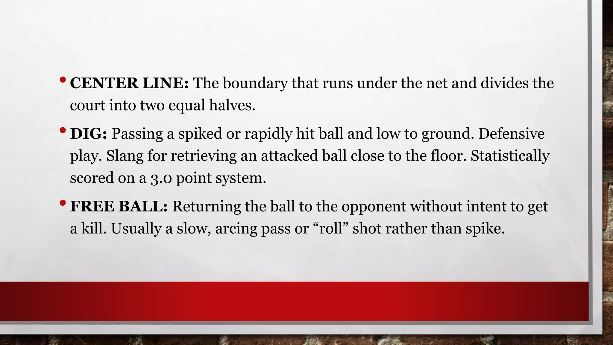 Terminologies of volleyball | PPTX