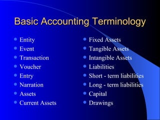 Terminology | PPT | Business Accounting & Finance | Business