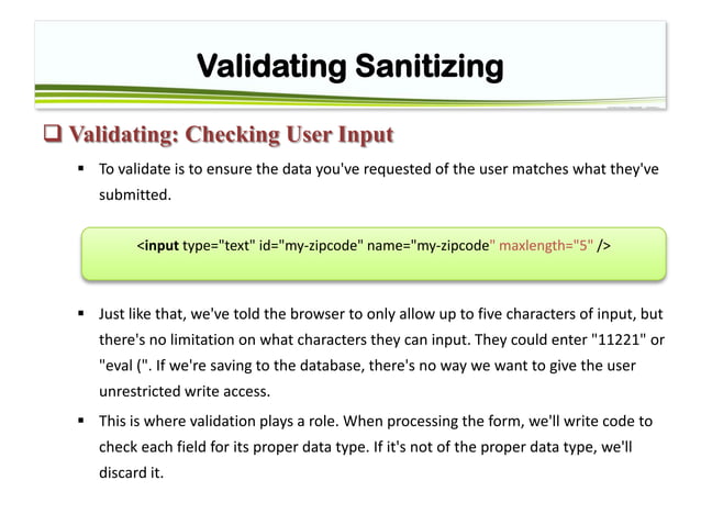 Validating and Sanitizing User Data | PPT Validating and Sanitizing User Data | PPT