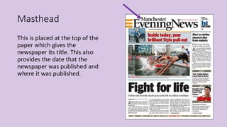 Main Newspaper Features | PPTX
