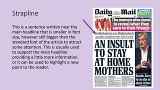 Main Newspaper Features | PPT