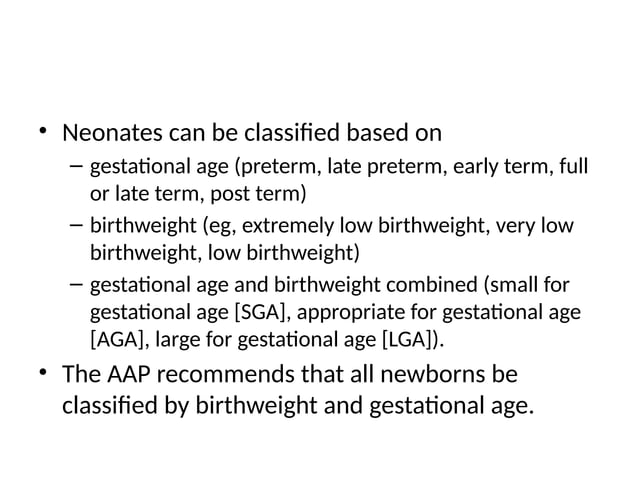 Gestational Age and Birthweight Classification | PPTX | Pregnancy ...