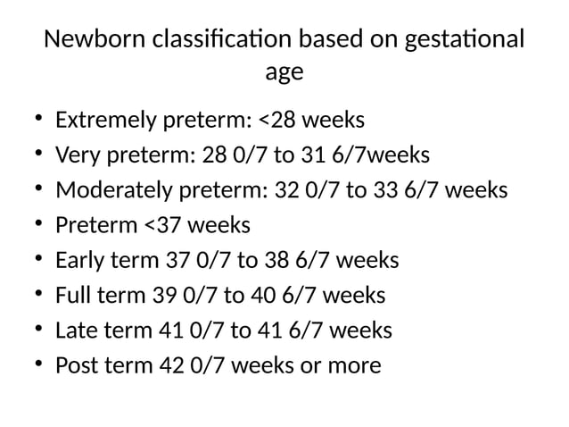 Gestational Age and Birthweight Classification | PPTX | Pregnancy | Reproductive Health