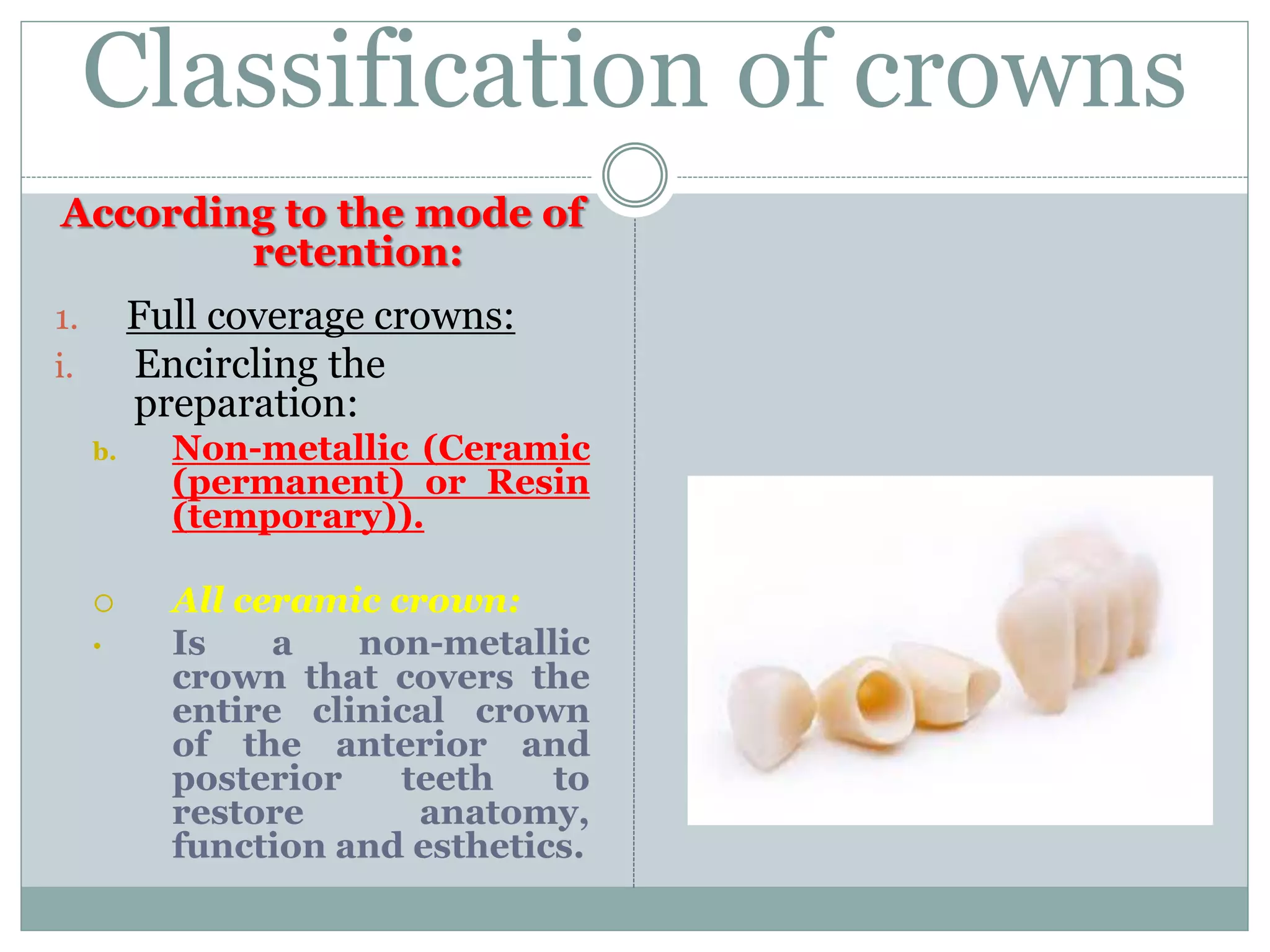 Terminology and classification of fixed prosthodontics | PDF