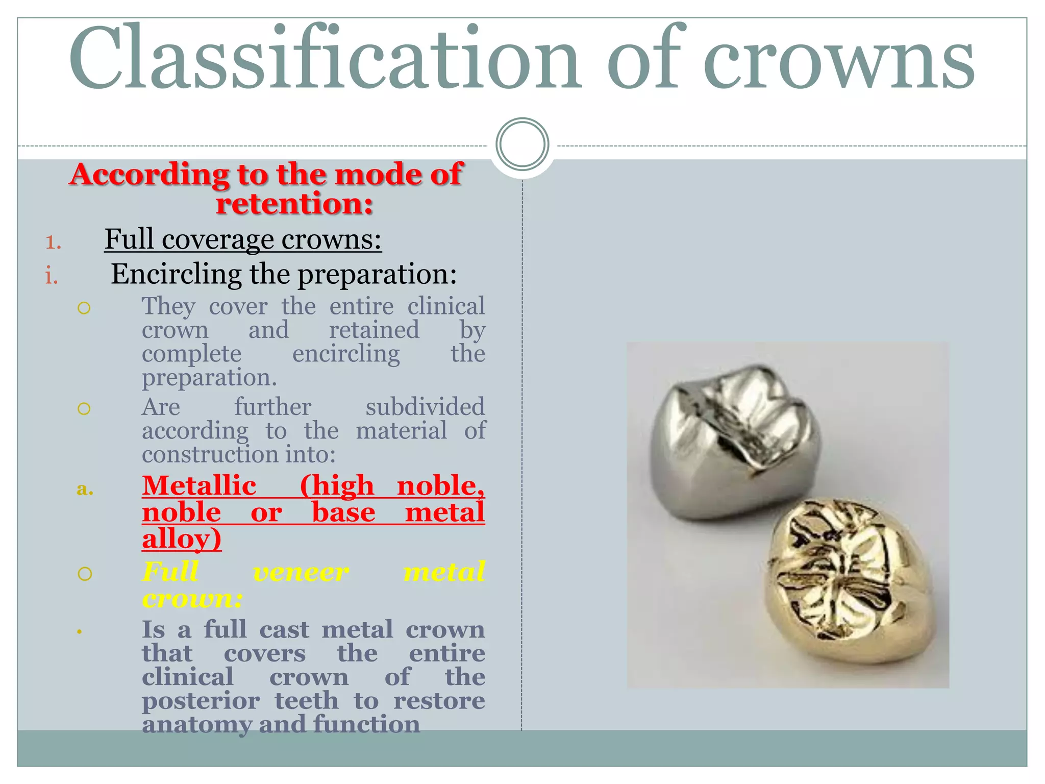 Terminology and classification of fixed prosthodontics | PDF
