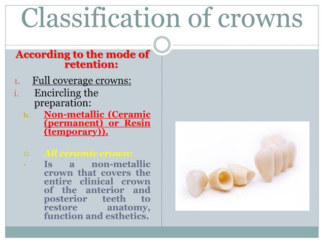 Terminology and classification of fixed prosthodontics | PDF | Oral ...