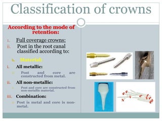 Terminology and classification of fixed prosthodontics | PDF