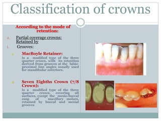 Terminology and classification of fixed prosthodontics | PDF