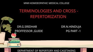 TERMINOLOGY AND CROSS -REPERTORIZATION. | PPTX | Ear, Nose and Throat ...
