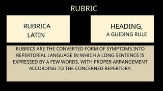 TERMINOLOGY AND CROSS -REPERTORIZATION. | PPTX