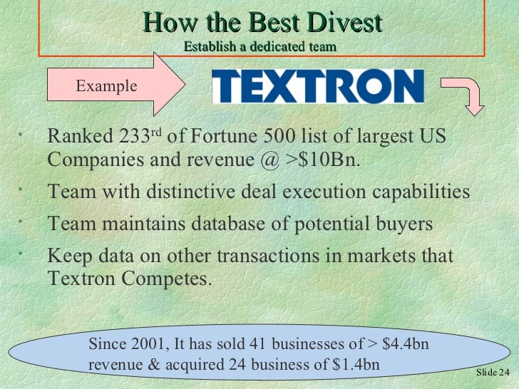 Terminology and how the best divest v2