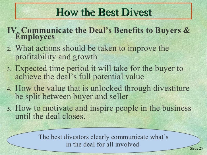Terminology and how the best divest v2
