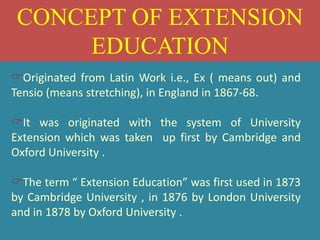 Terminology, concept, level of extension education | PDF