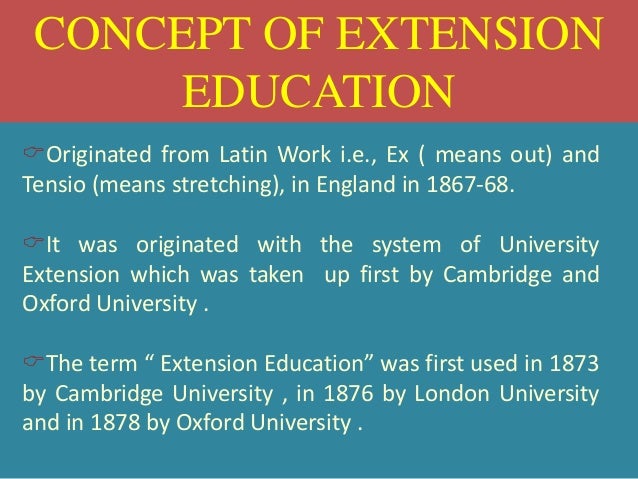 Terminology, concept, level of extension education