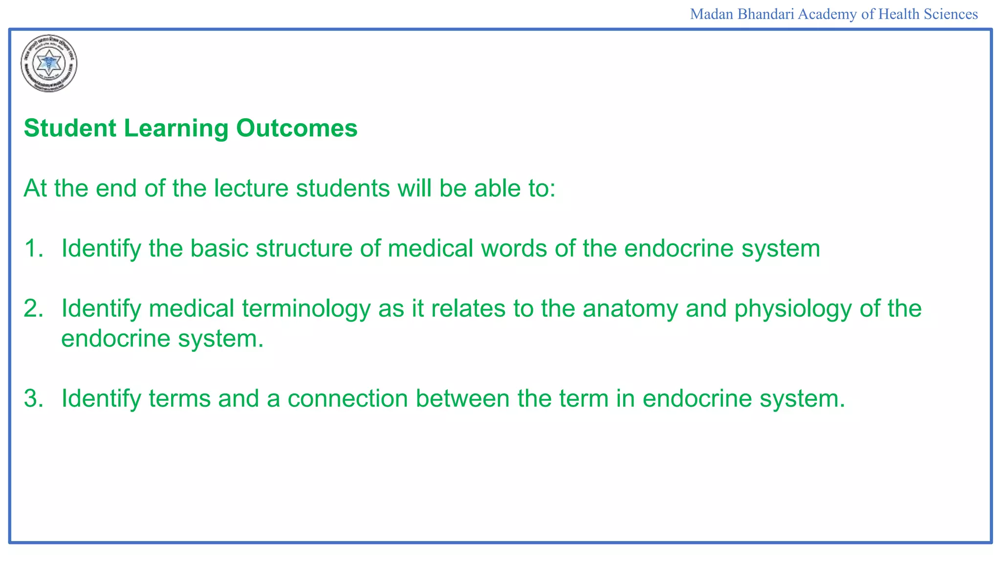 Medical Terminology of Endocrine System | PPTX
