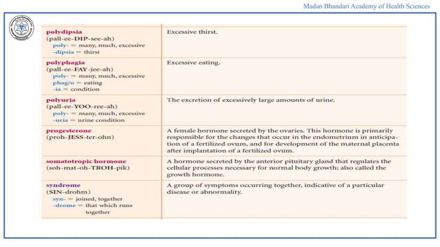 Medical Terminology of Endocrine System | PPTX | Hormonal Disorders ...