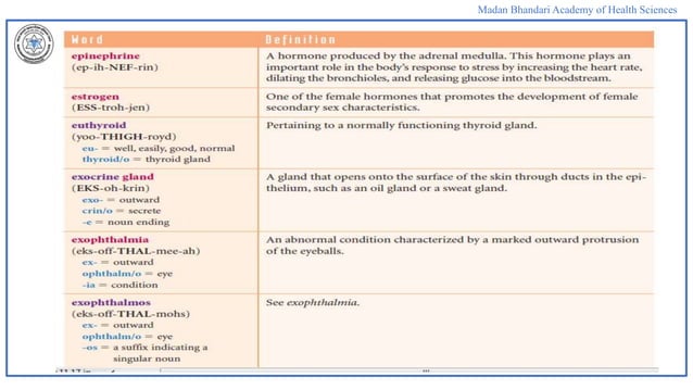 Medical Terminology of Endocrine System | PPTX | Hormonal Disorders ...