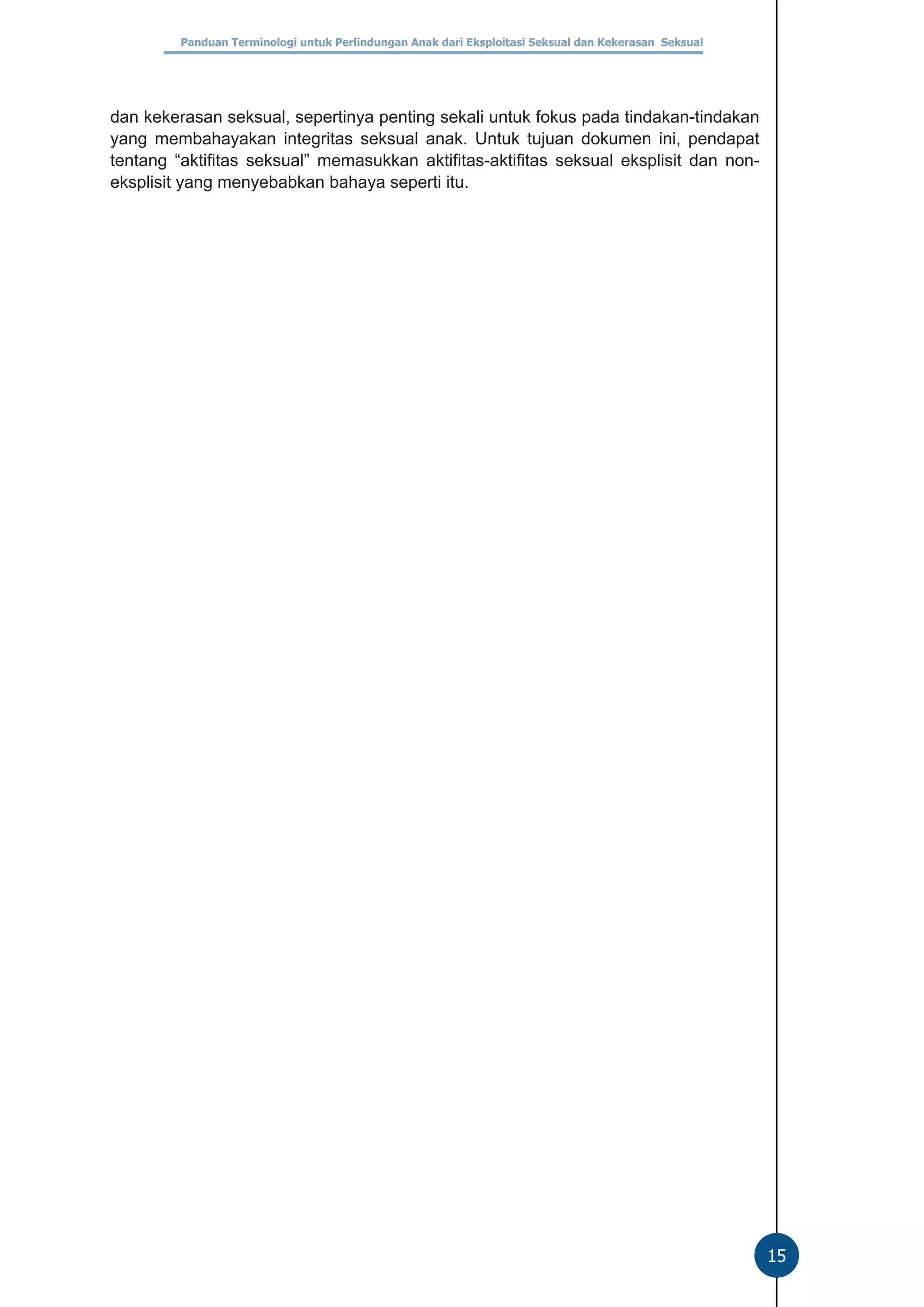 PANDUAN TERMINOLOGI UNTUK PERLINDUNGAN ANAK DARI EKSPLOITASI SEKSUAL DAN KEKERASAN SEKSUAL | PDF
