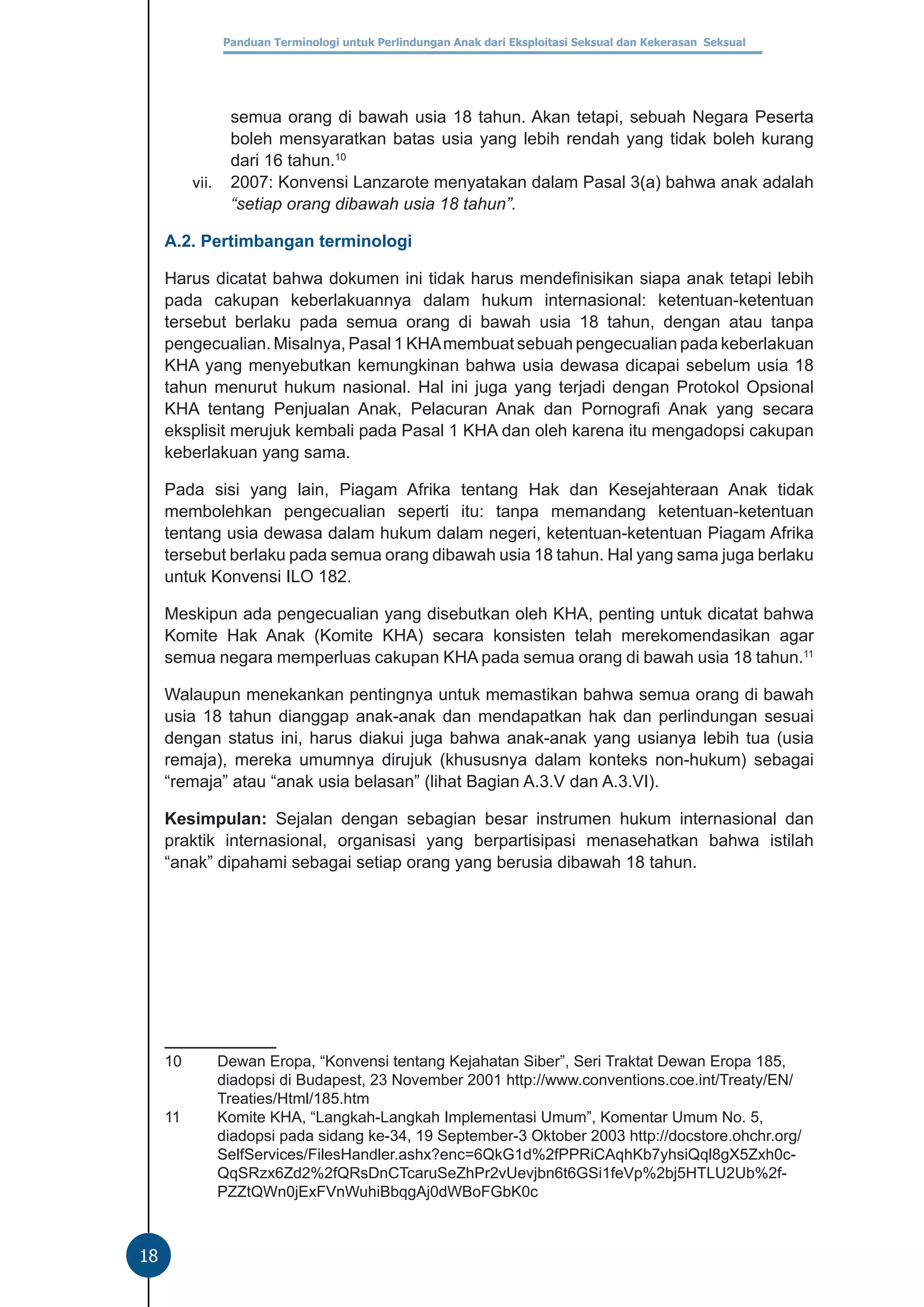 PANDUAN TERMINOLOGI UNTUK PERLINDUNGAN ANAK DARI EKSPLOITASI SEKSUAL DAN KEKERASAN SEKSUAL | PDF