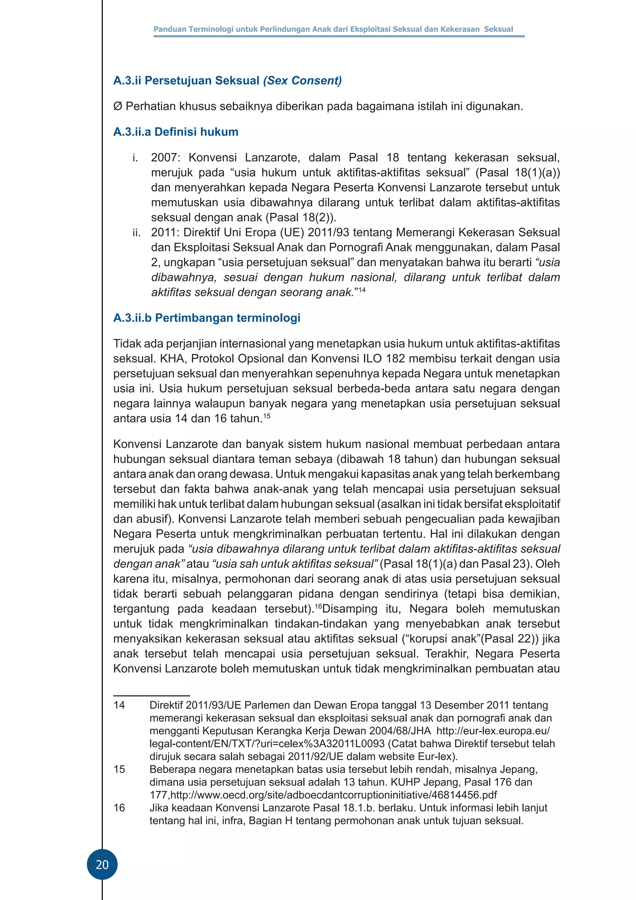 PANDUAN TERMINOLOGI UNTUK PERLINDUNGAN ANAK DARI EKSPLOITASI SEKSUAL DAN KEKERASAN SEKSUAL | PDF