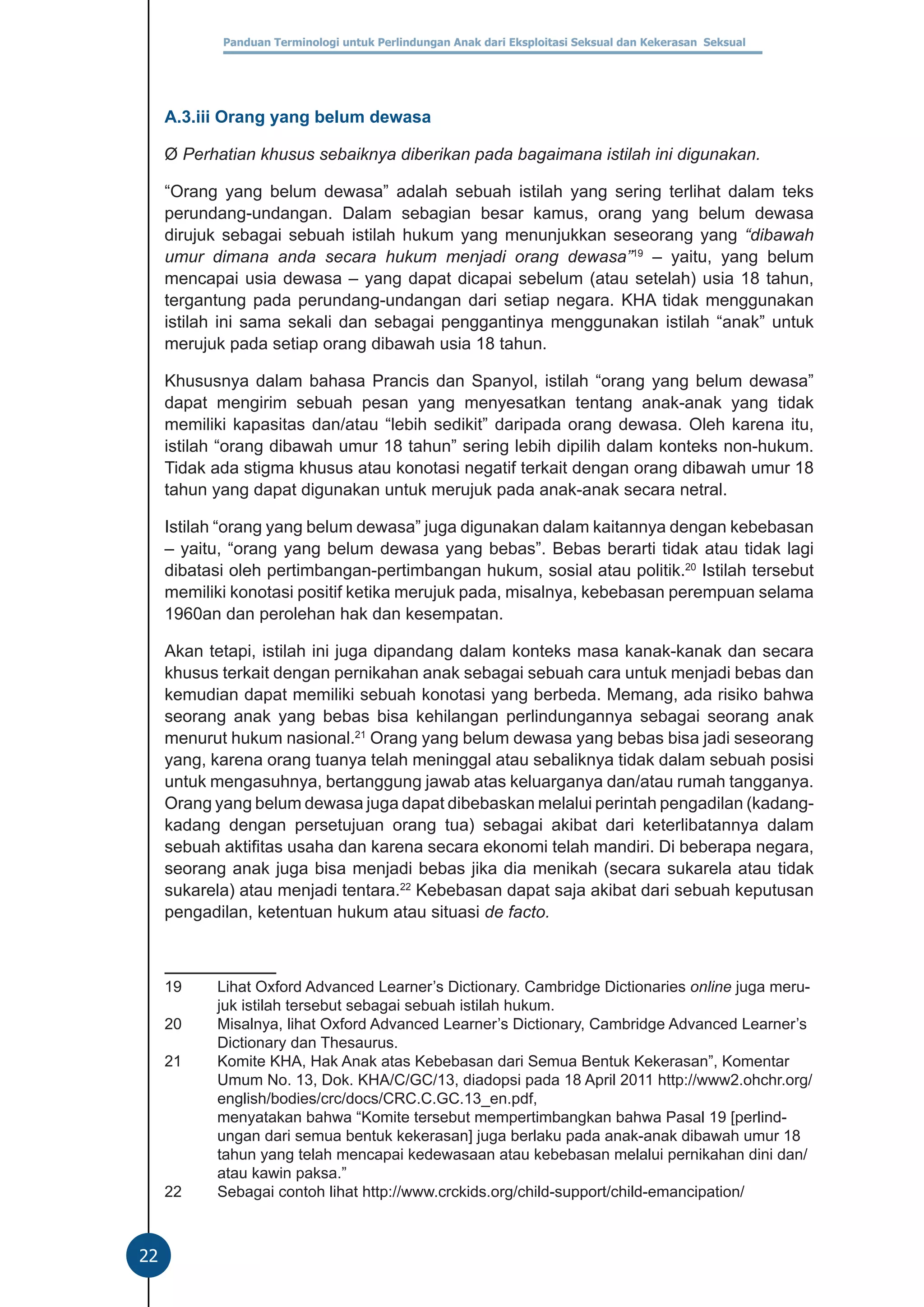 PANDUAN TERMINOLOGI UNTUK PERLINDUNGAN ANAK DARI EKSPLOITASI SEKSUAL DAN KEKERASAN SEKSUAL | PDF