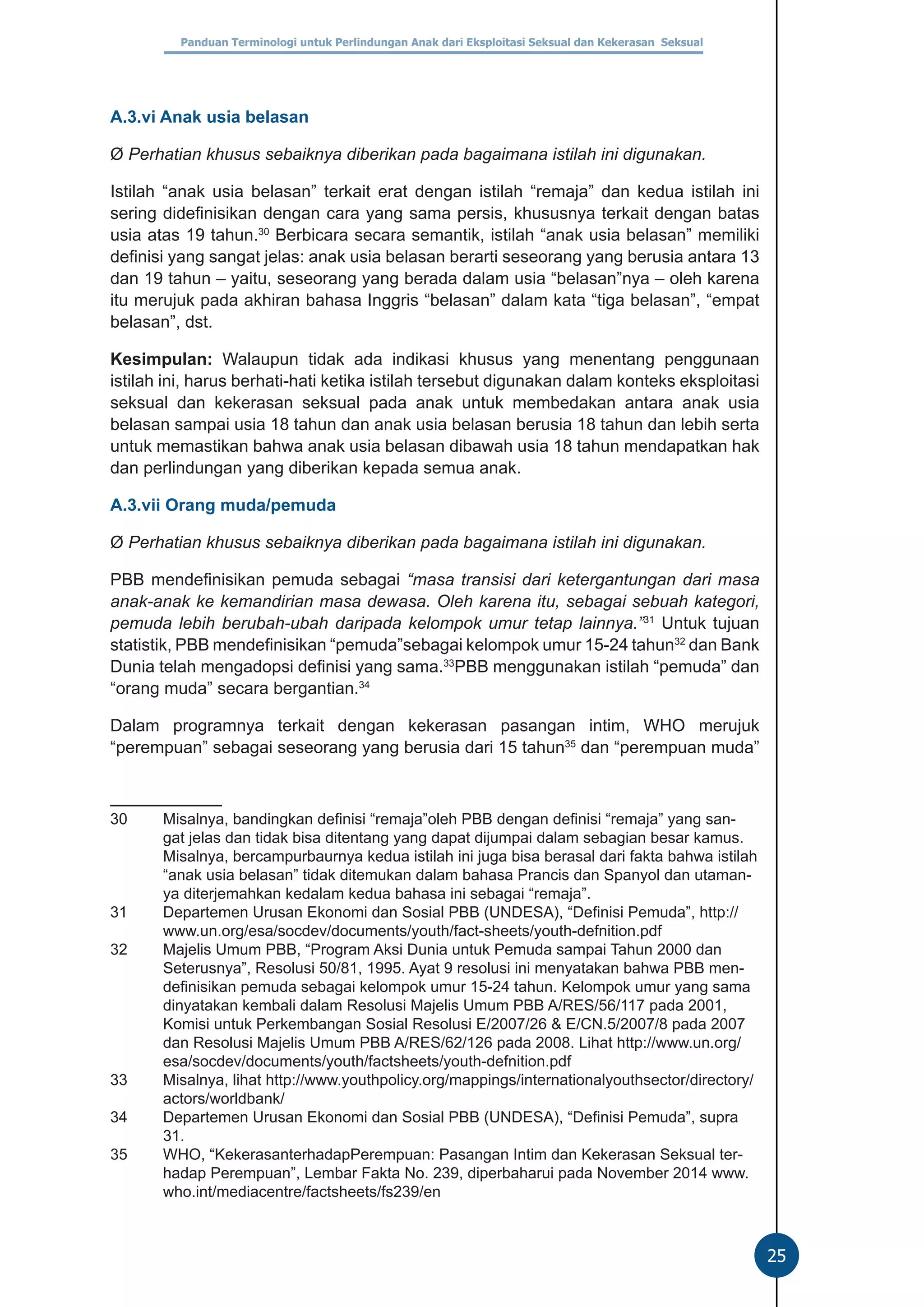 PANDUAN TERMINOLOGI UNTUK PERLINDUNGAN ANAK DARI EKSPLOITASI SEKSUAL DAN KEKERASAN SEKSUAL | PDF