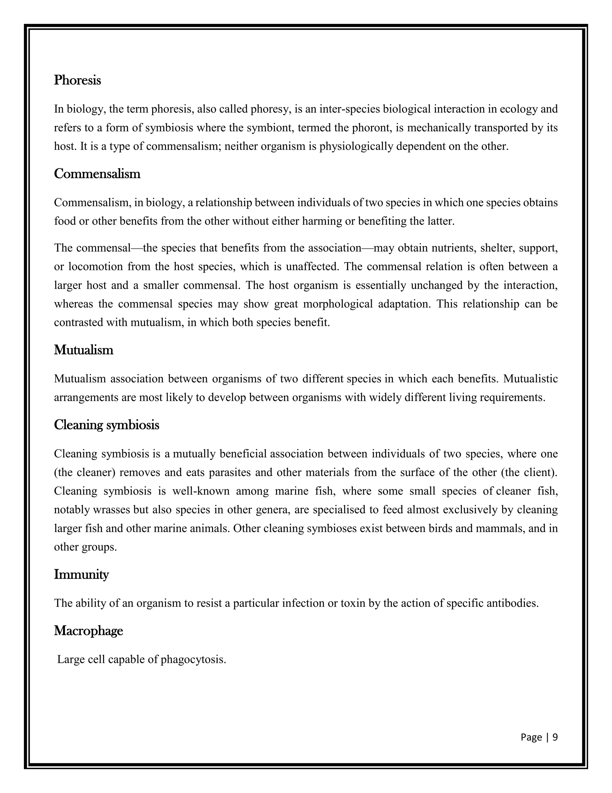 Terminology in parasitology | PDF