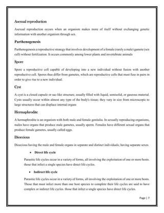 Terminology in parasitology | PDF