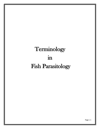 Terminology in parasitology | PDF