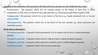 Fish Parasitology Terminology presentation | PPTX