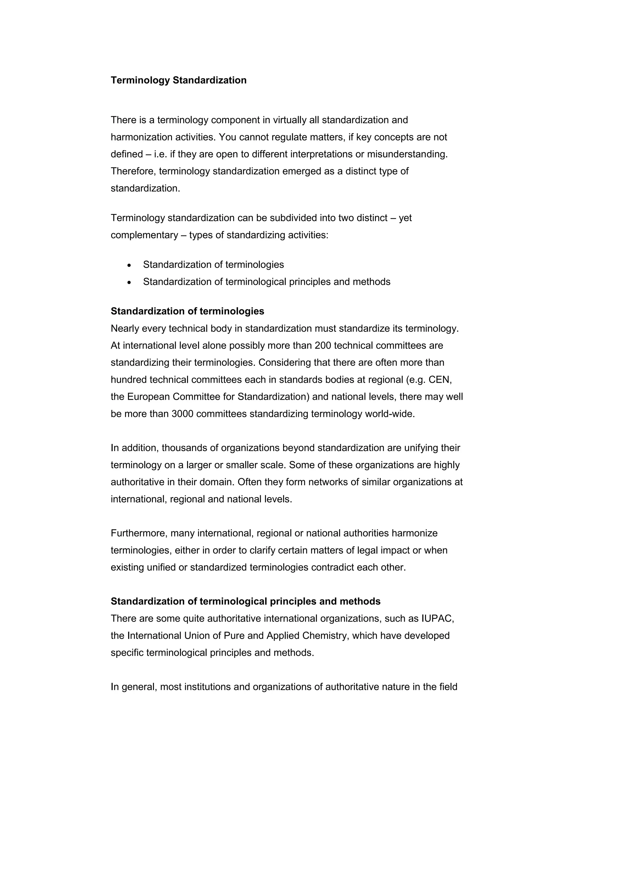 Terminology standardization | PDF