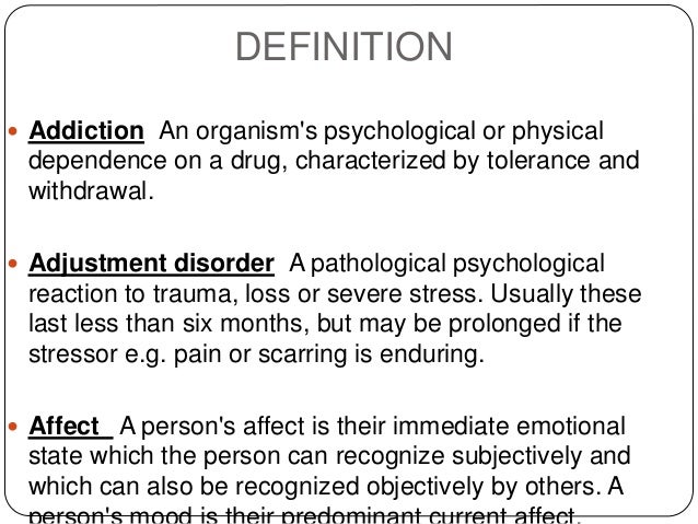 Terminology used in psychiatric