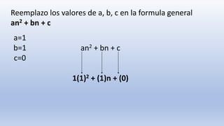 Termino n ésimo en una sucesion lineal y cuadratica | PPTX