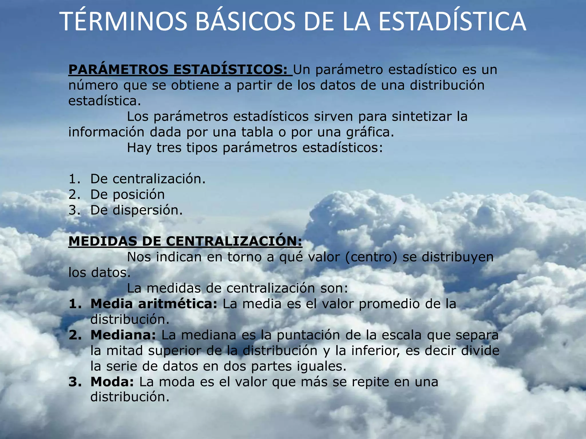 Terminos basicos de la estadistica | PPT