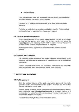 Terminos condicionesgoldbex en | PDF