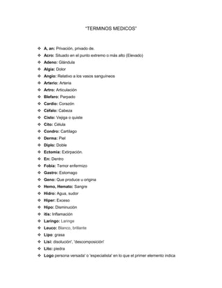 Terminos medicos 1 | DOCX