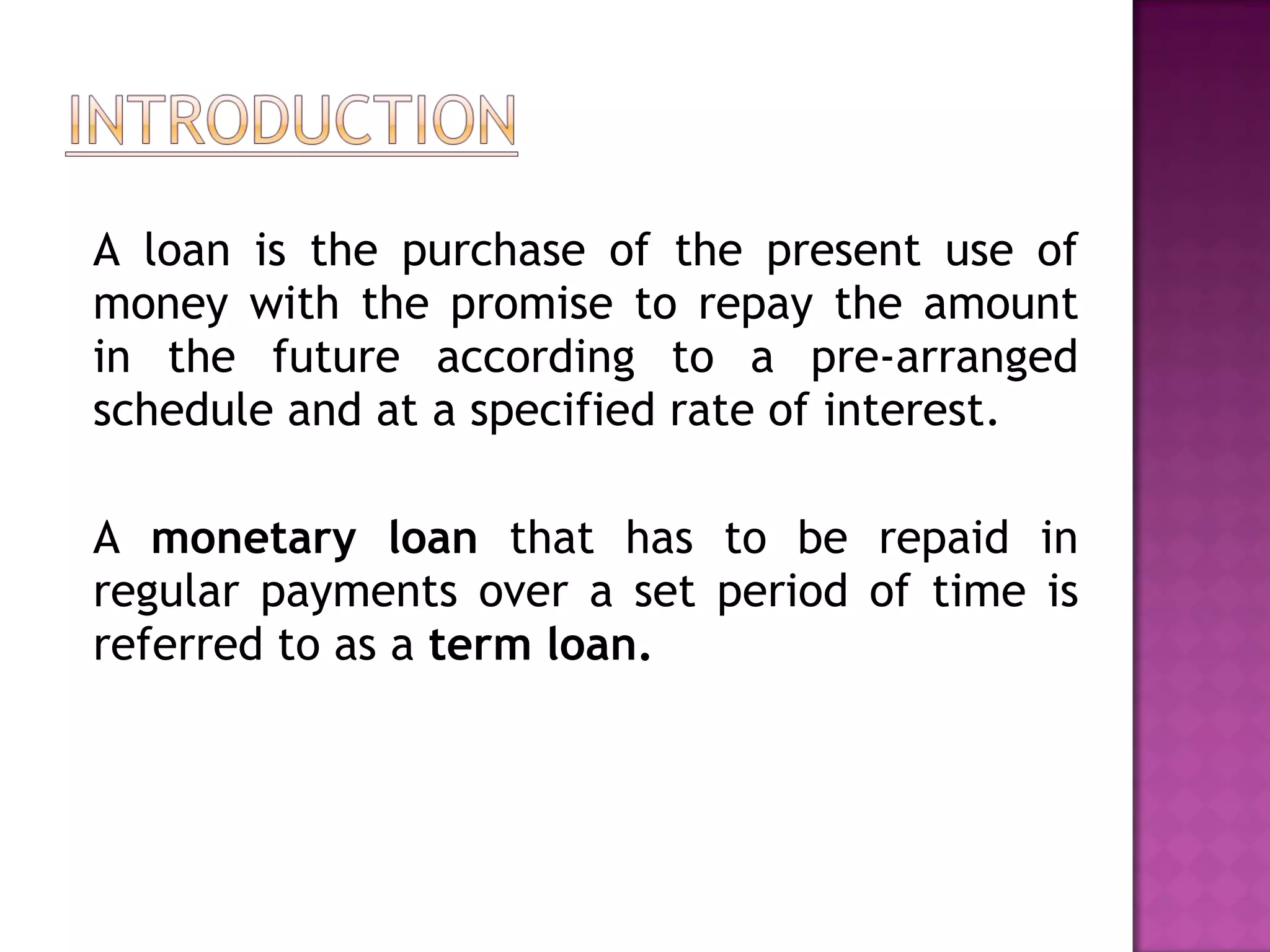 Term loan finance main ppt | PPT