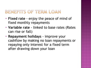 Term loan finance main ppt | PPT