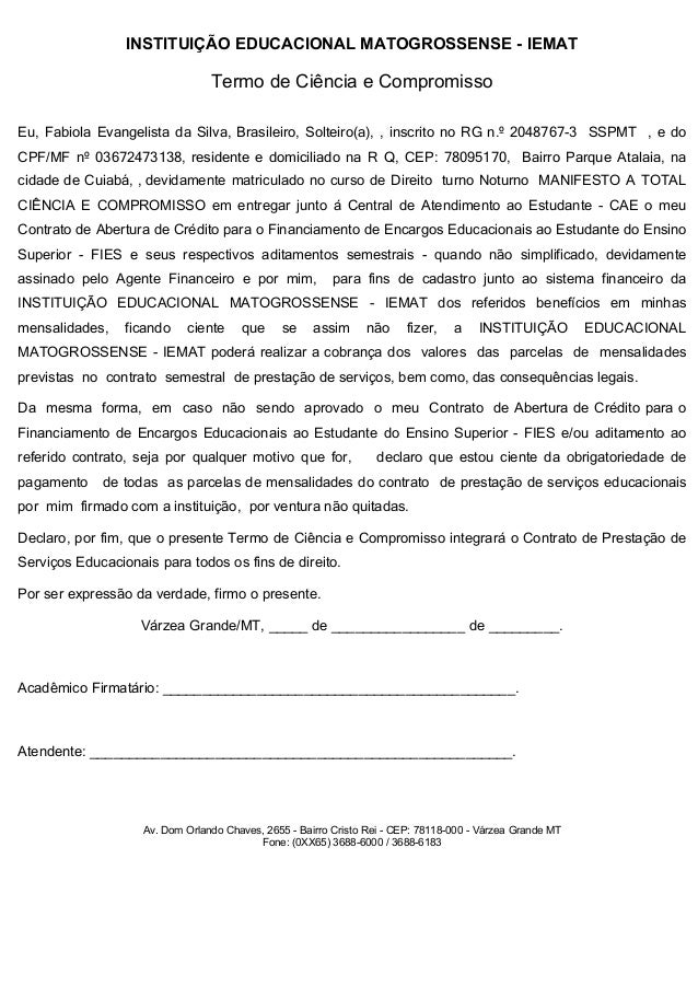 Modelo De Termo Simples