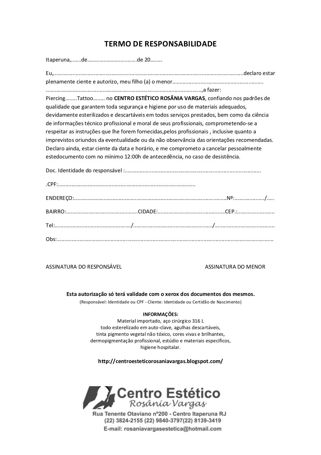 Modelo De Carta Termo De Responsabilidade Modelo De Carta Termo De Responsabilidade