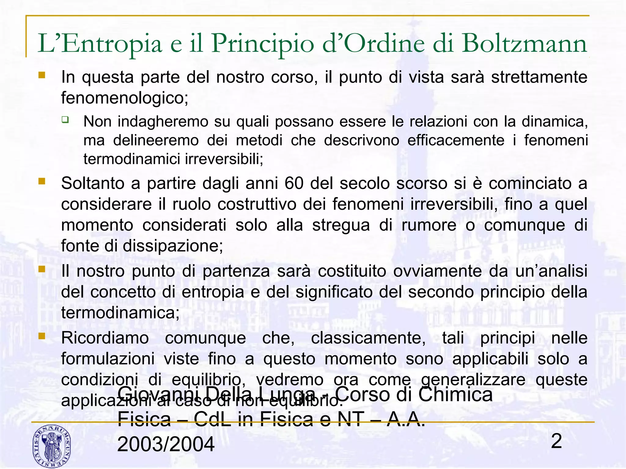 Termodinamica non equilibrio | PPT