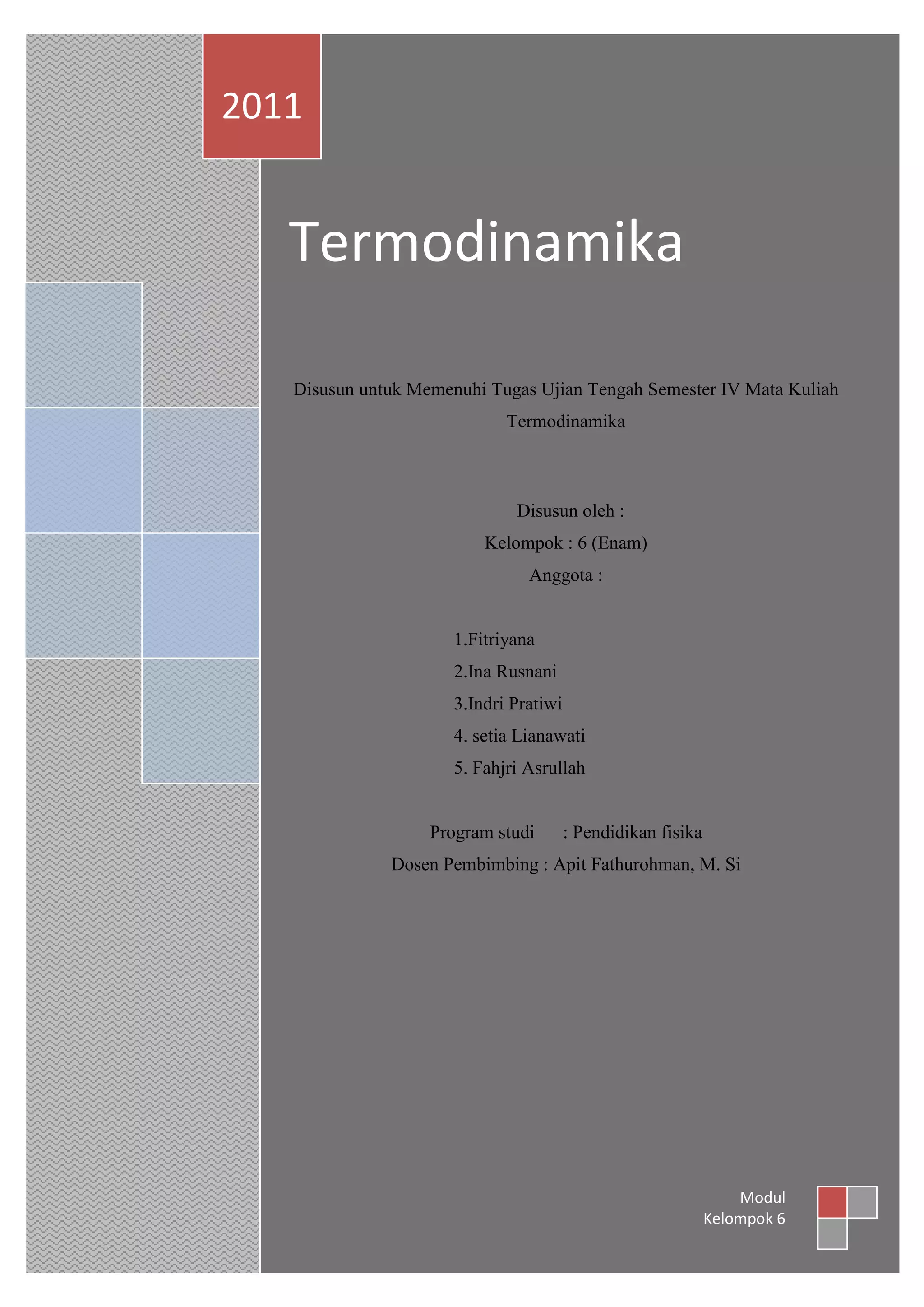 Termodinamika modul | DOCX