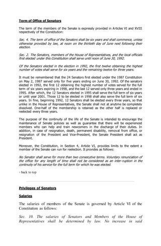 Term of office of senators | DOC