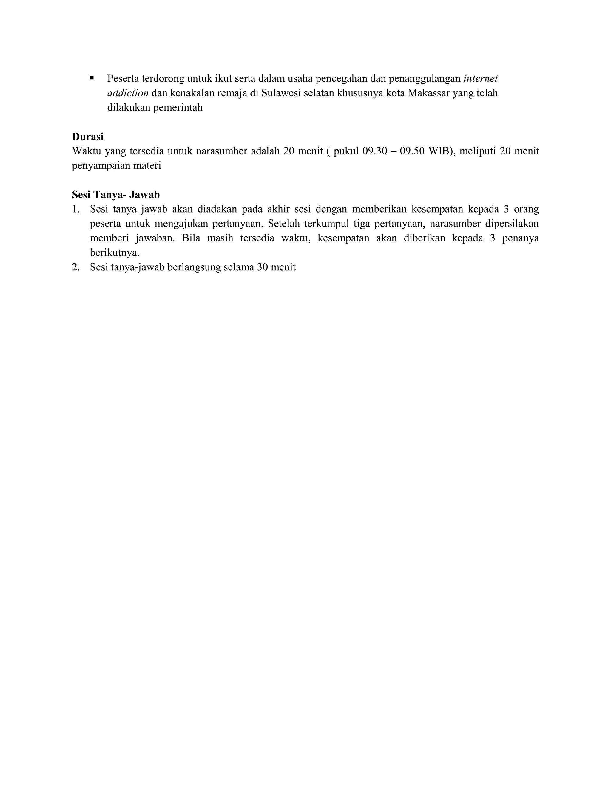 Term of reference narasumber | PDF