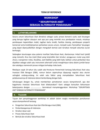 CONTOH TOR WORKSHOP | DOCX