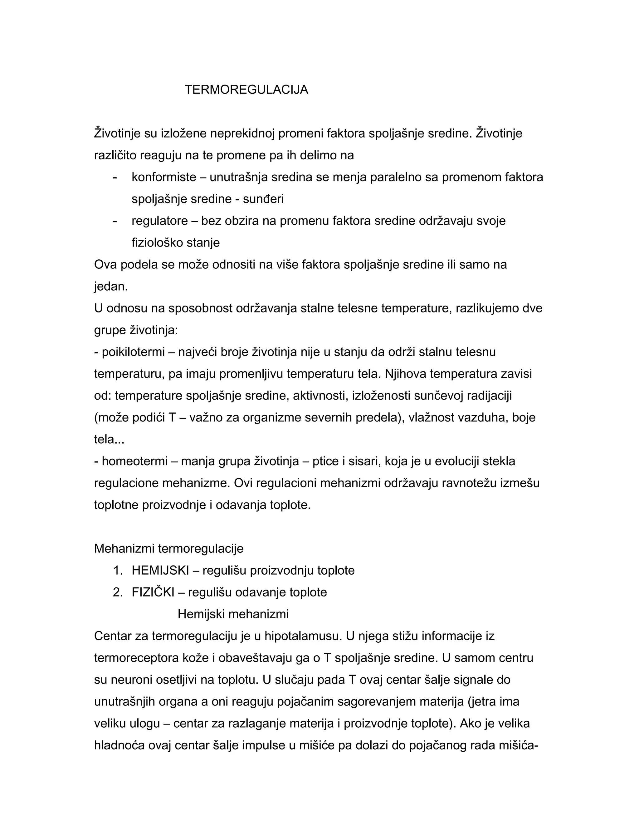 Termoregulacija 0 | PDF