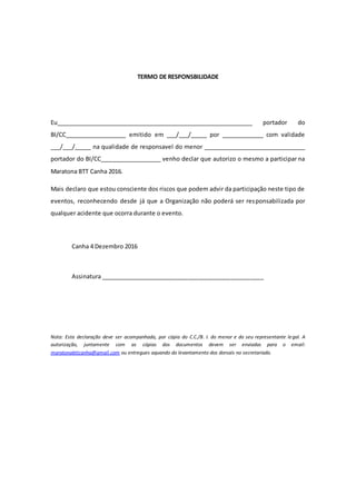 Modelo De Termo De Responsabilidade Notebook