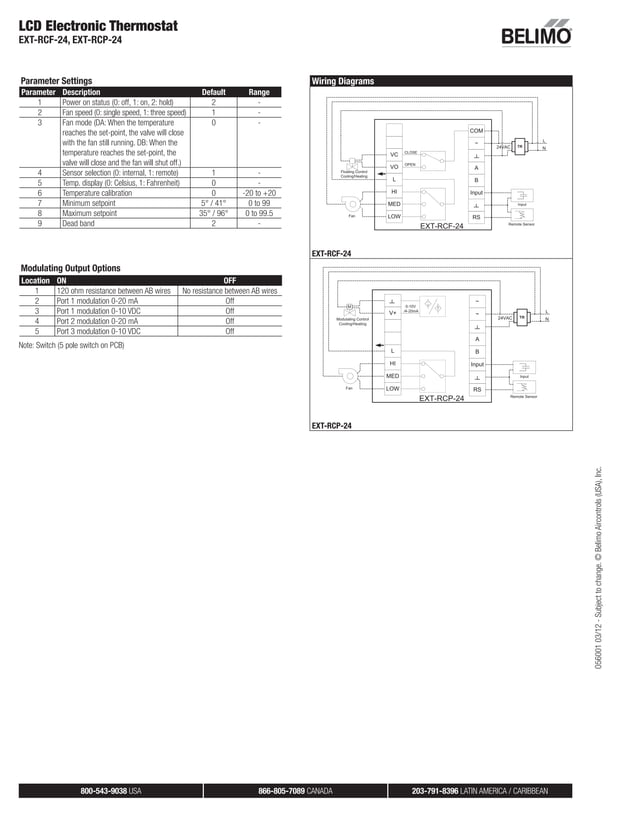 Termostato 24 v proporcional belimo ext-rcp-24 | PDF | Physics | Science